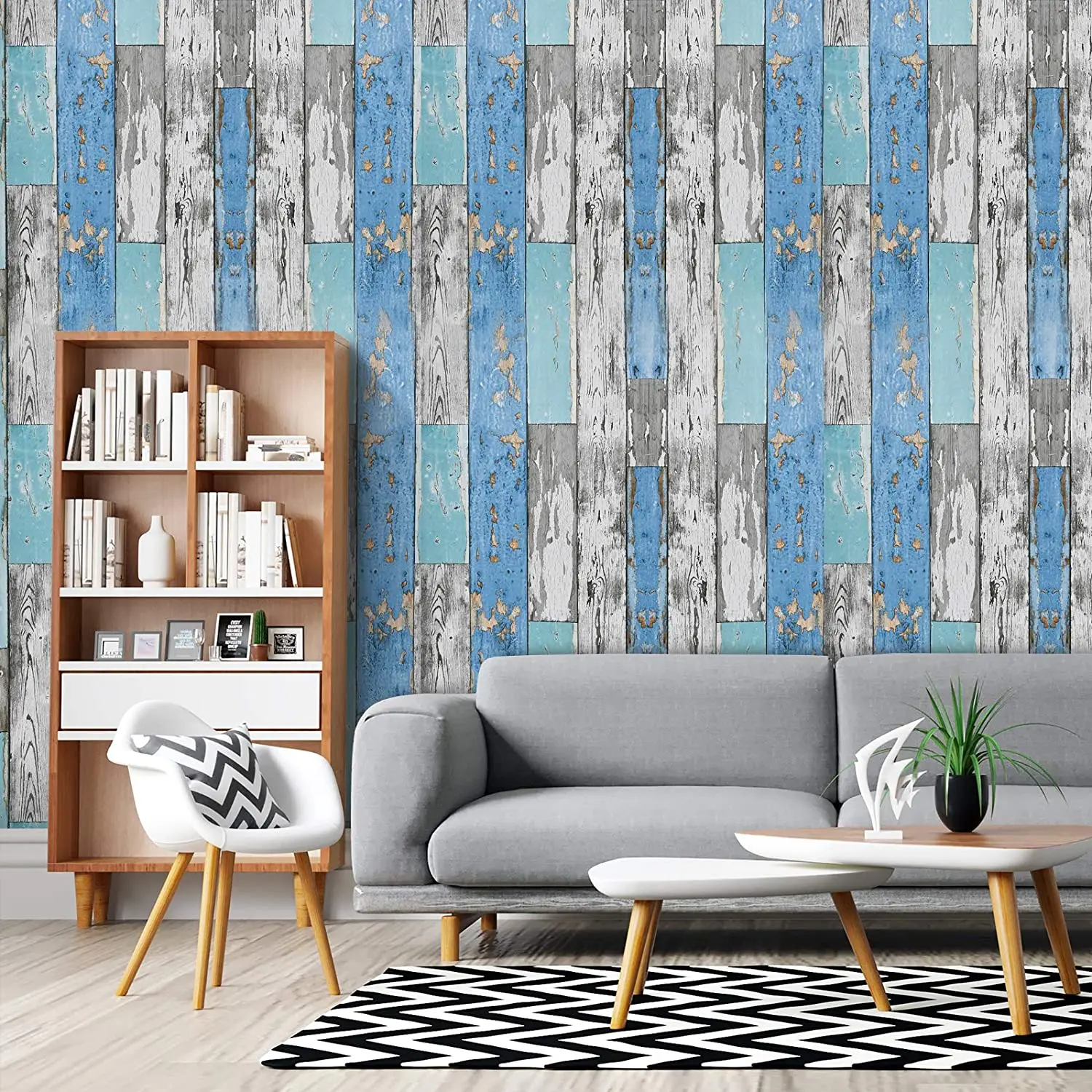 Distressed Wallpaper Room