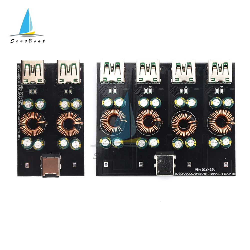 Qc4 qc3 USB 유형 C DC DC 벅 컨버터 충전 스텝 다운 모듈 빠른 충전기 회로 보드 빠른 충전 어댑터|전압 조정기 ...