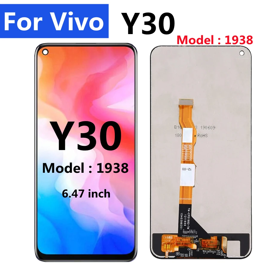 Black 6.47" For Vivo 1938 Y30 Lcd Display Touch Screen Digitizer ...