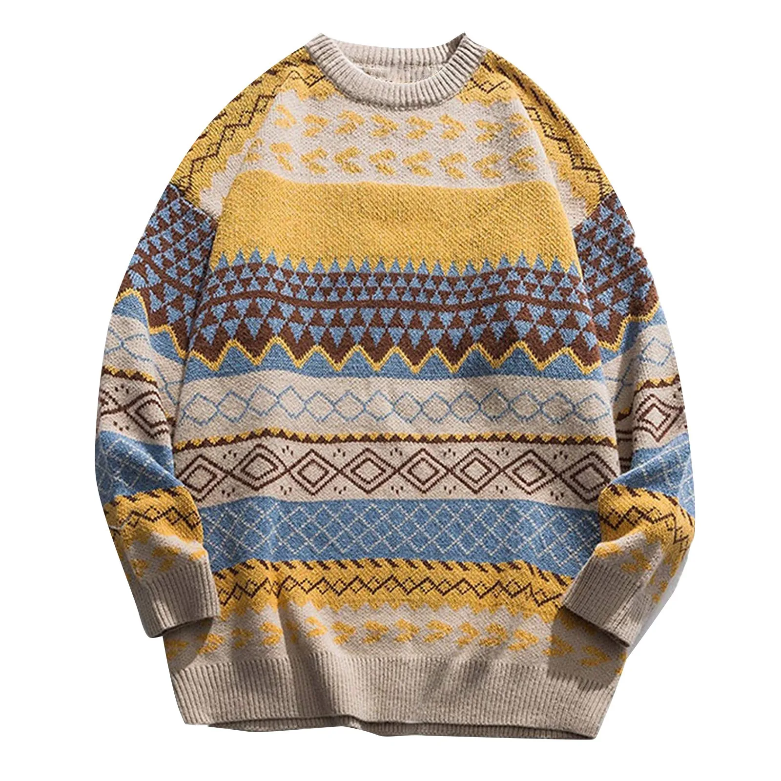 Retro-Autumn-Knit-Sweater-Vintage-Pullovers-Women-Men-Oversize-Sweater ...