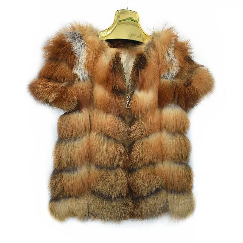 2021ladies New Natural Red Fox Coat Fire Fox Vest Real Fox Fur Jacket ...