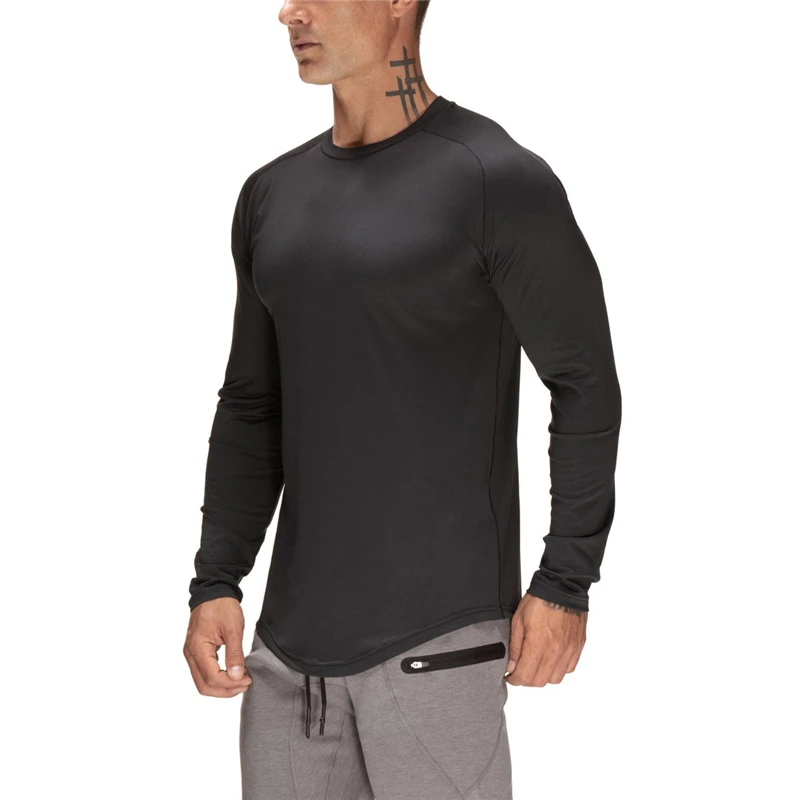 New-Autumn-Mesh-long-sleeve-t-shirt-men-Sporting-Fitness-Tshirt-Men ...