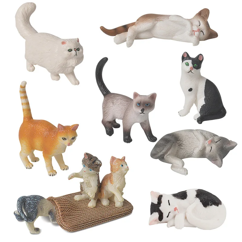 Realistic-Cat-Figurines-Playset-Kids-Educational-Cat-model-figures-Toys ...