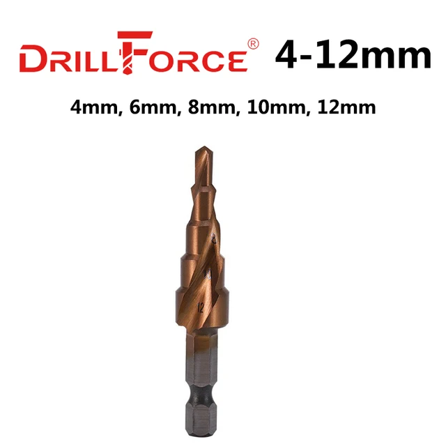 Drillforce M35 5% Cobalt Step Drill Bit HSSCO Cone Metal Tool Hole Cutter 3-12/3-14/4-12/4-20/4 ...
