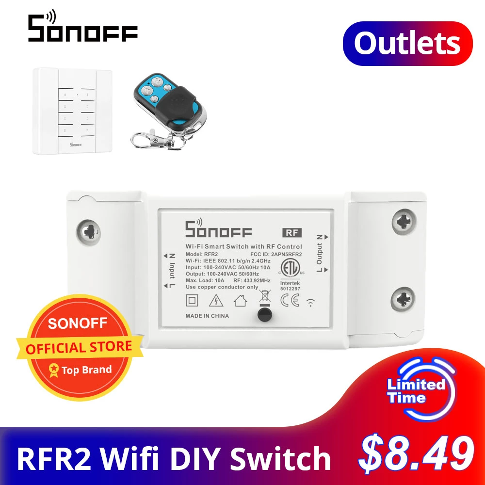 Sonoff Outlets Rfr2 Wifi Breaker Moudle Diy Wifi/433mhz Rf Remote ...