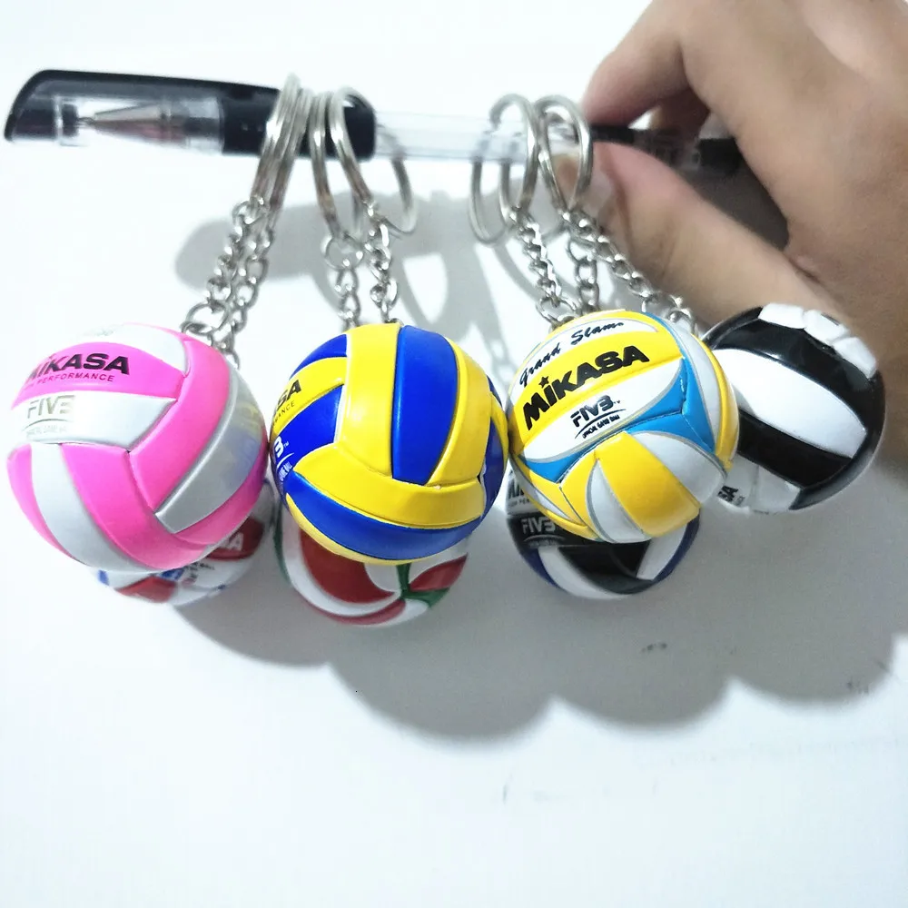 Sport-Beach-Volleyball-PVC-Keychain-Key-Chains-Chain-Ring-Football ...