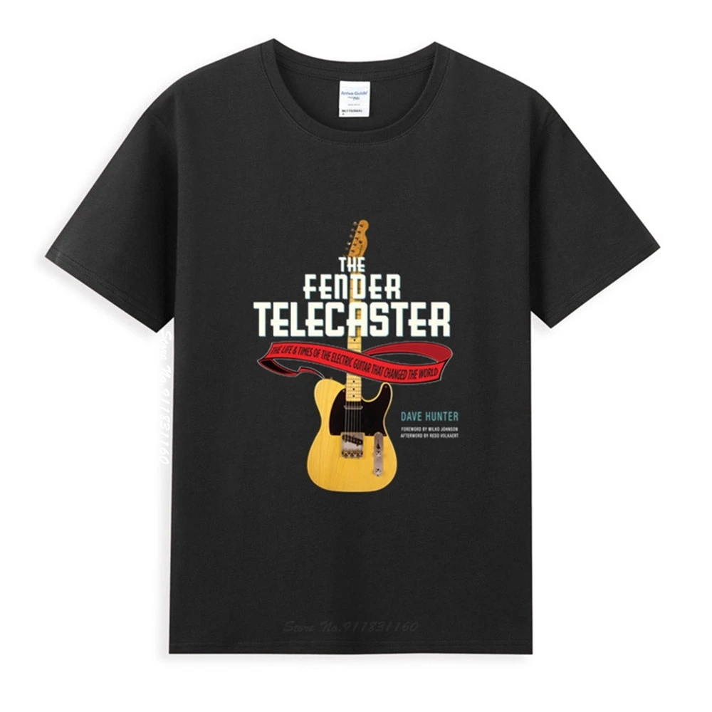 The Fender Telecaster Guitar Logo Classic Black T Shirt Newest Summer ...