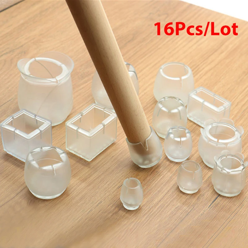 16pcs/lot Table Chair Leg Mat Silicone Non-slip Table Chair Leg Caps ...