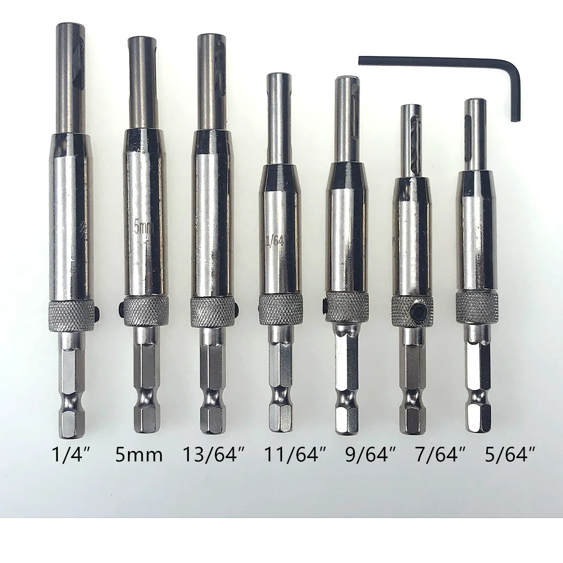 7Pcs HSS Self Centering บานพับเจาะรู Bit Hole Puncher สำหรับงานไม้โลหะ ...