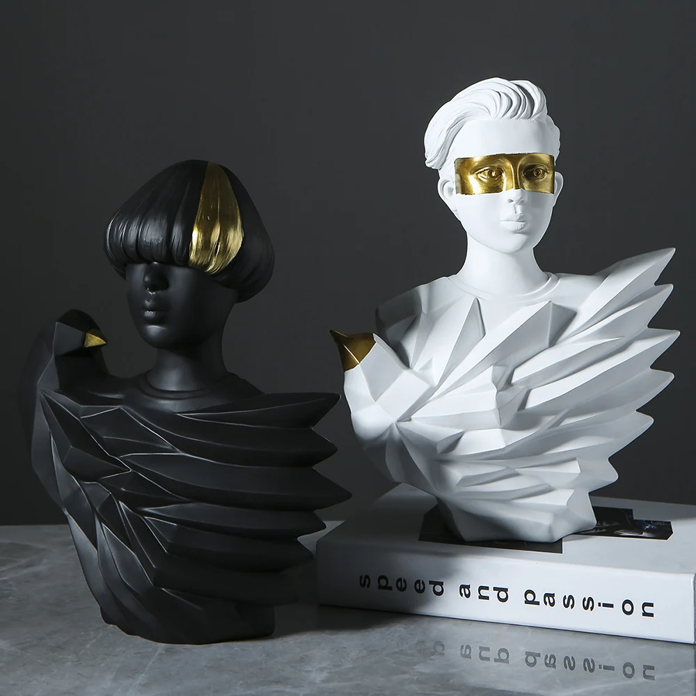 Apollo Resin Statues decorative David Head Sculpture Figurine Nordic ...