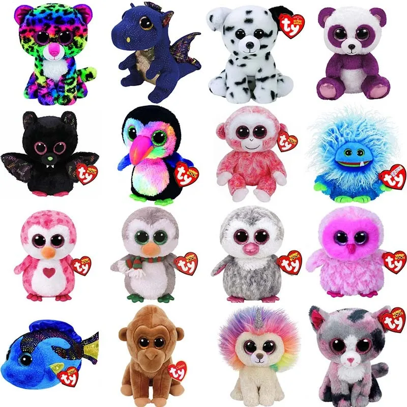 6-15cm-Ty-Big-Glitter-Eyes-Unicorn-Fox-Tiger-Plush-Stuffed-Animal ...