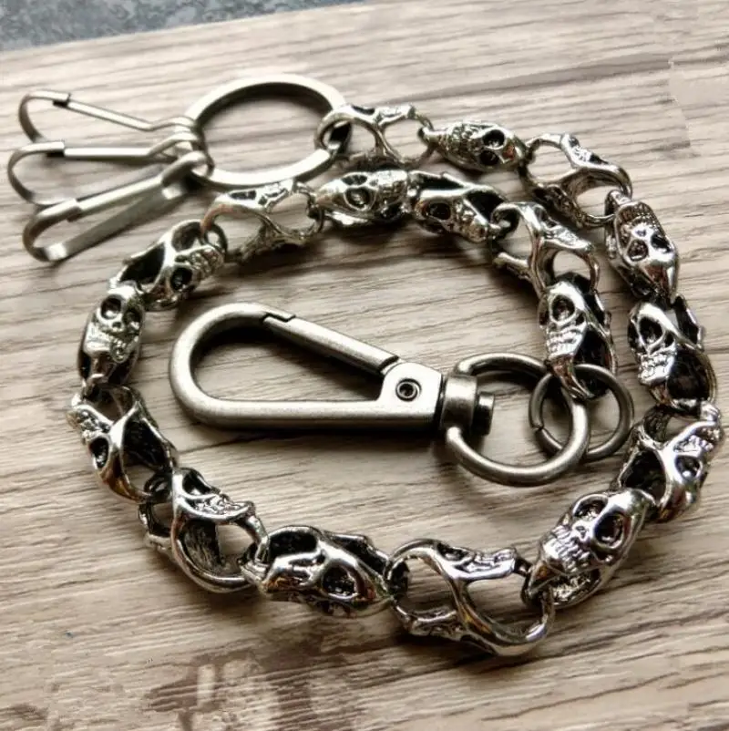 Punk Metal Retro Skull Chain Key Chain Waist Chain Personality Men's ...