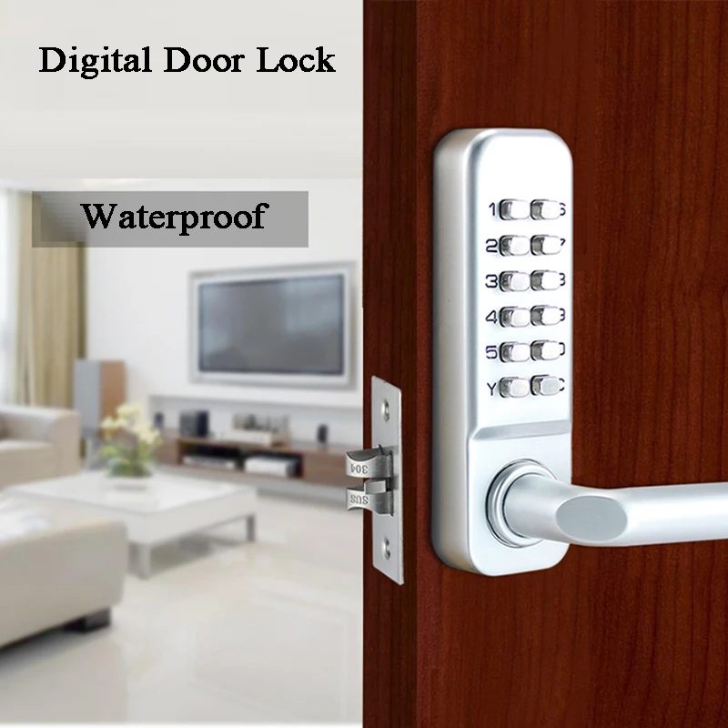 Handle Lock Combination Door Lock Code Lock Mechanical Waterproof Lock ...