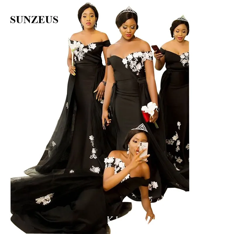 Ivory And Black Bridesmaid Dresses