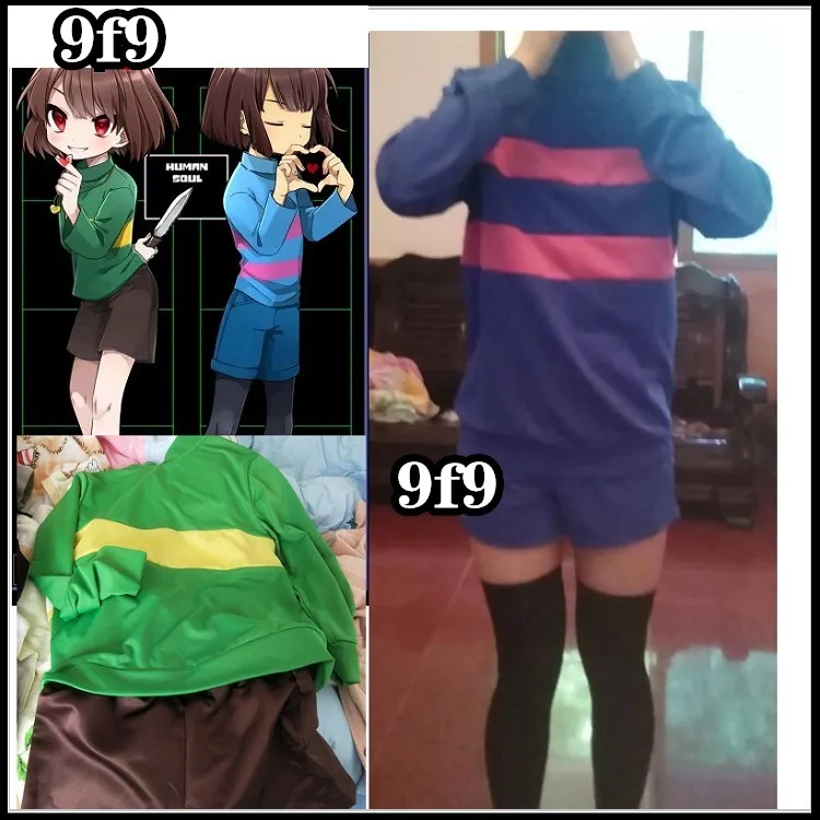 Adult Kid Child Anime Game Undertale Chara Frisk Cosplay Costume Unisex ...