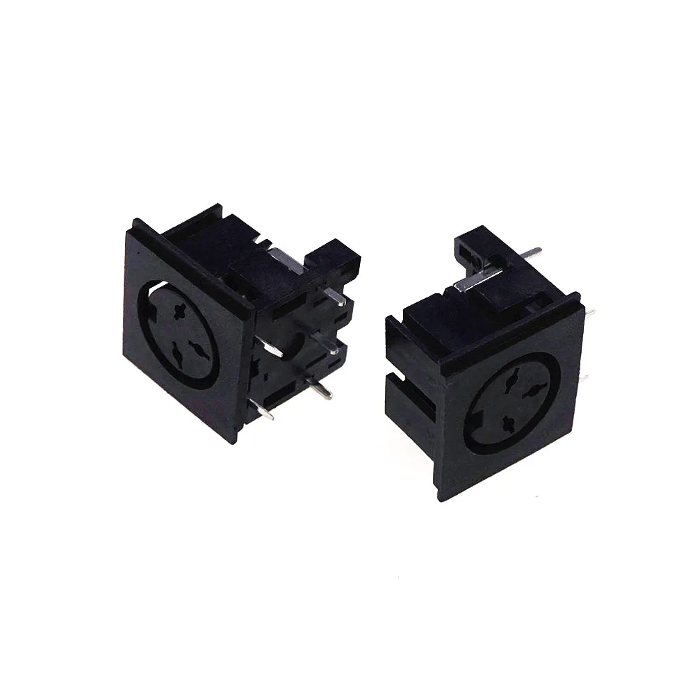 50 PCS Din Socket 3 Position Female 3 Pin PCB Right Angle Through holes ...