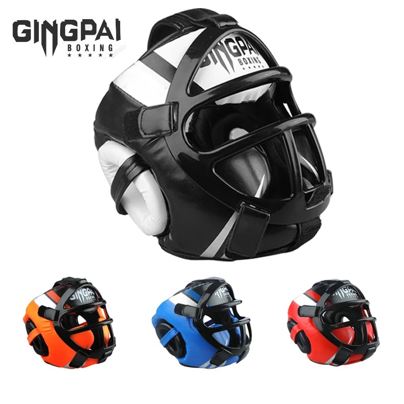 Grade-PU-leather-Boxing-Helmet-head-protectors-adult-Child-Professional ...