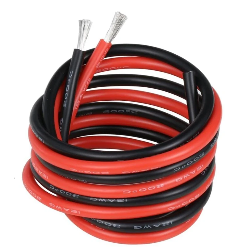 1M Red 1M Black Silicone Wire 6AWG 7AWG 8AWG 10AWG 12AWG 14AWG 16AWG 18AWG 22AWG 20AWG Heatproof ...
