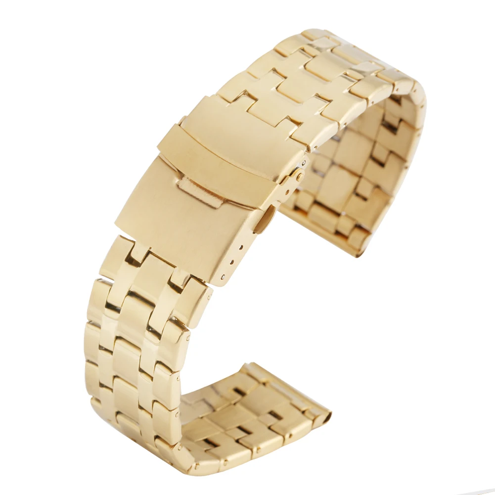 Correa de reloj de oro Noble de 22MM, correa de acero para relojes ...