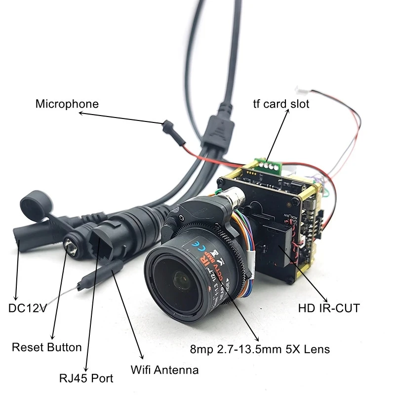 Caméra Ultra HD 5MP 8MP H265 Starlight, Module Camhi, Zoom optique 5X, sécurité vidéo, 4K IMX415 ...
