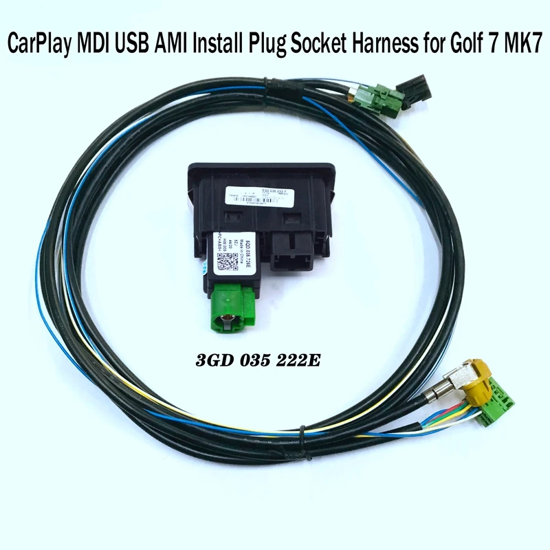 CarPlay Media AUX MIB2 PRO USB AMI 설치 플러그 소켓 스위치 버튼 하네스 5G0035222E 5G0 ...