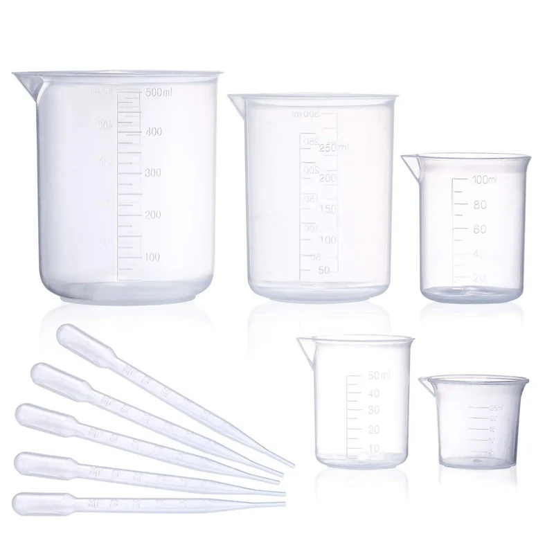 Kit de vaso de plástico de 5 tamaños para laboratorio y experimentos ...