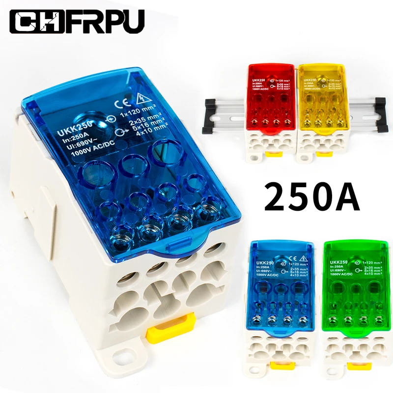 UKK-250A-One-in-multiple-out-distribution-box-Din-Rail-Terminal-Blocks ...