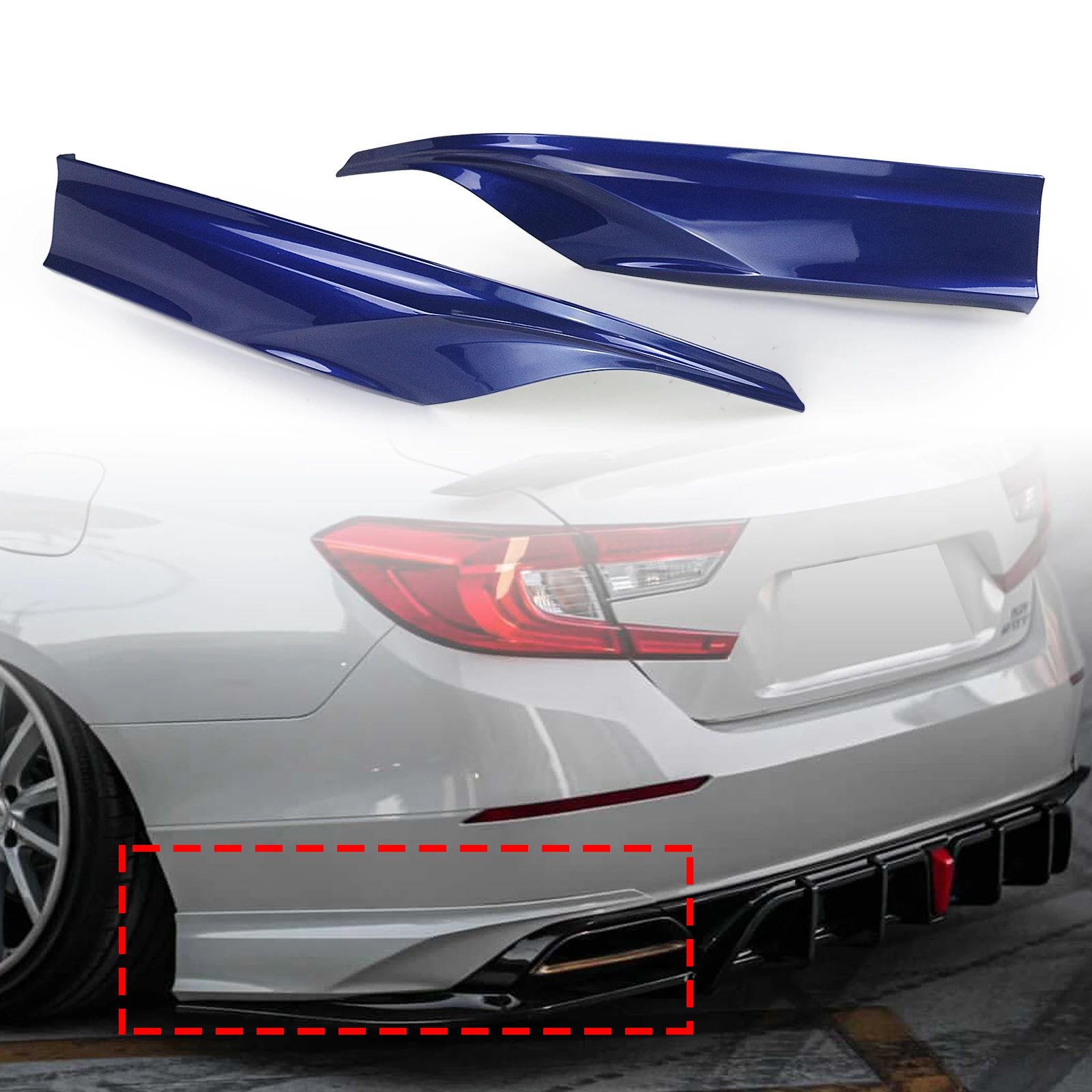 For-Honda-Accord-2018-2022-All-Models-YOFER-Rear-Bumper-Side-Splitter ...