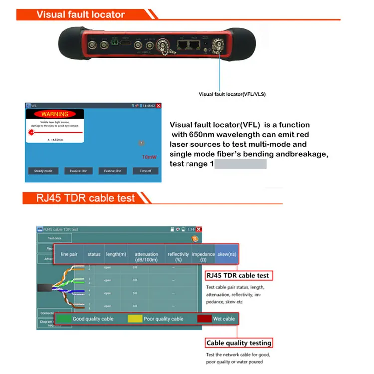 7 inch monitor CCTV Tester 8MP TVI CAI 5MP ADH monitor SDI IP Tester ...