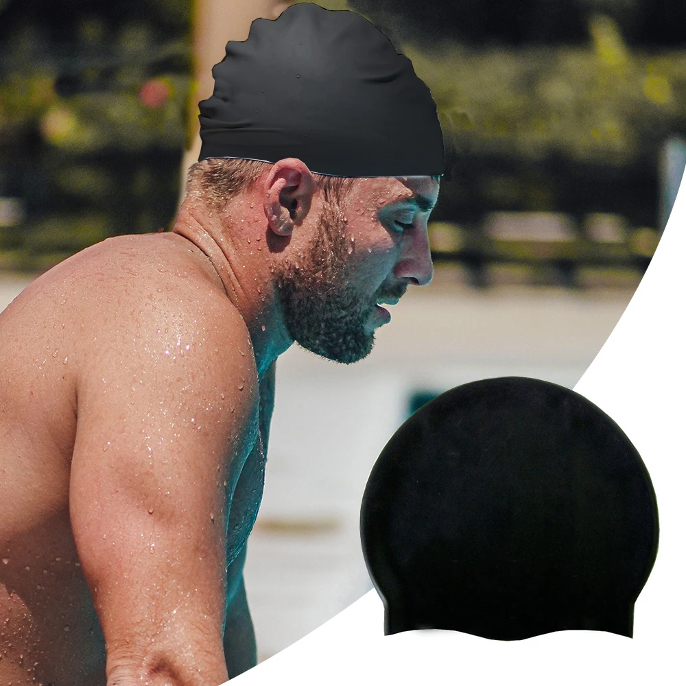 Orange Bonnet de natation en silicone pour enfants imperméable coloré ...