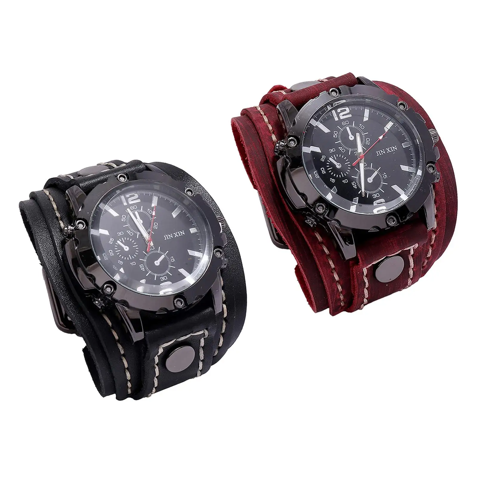 Reloj de pulsera Retro Punk para hombre, pulsera de cuero ajustable ...