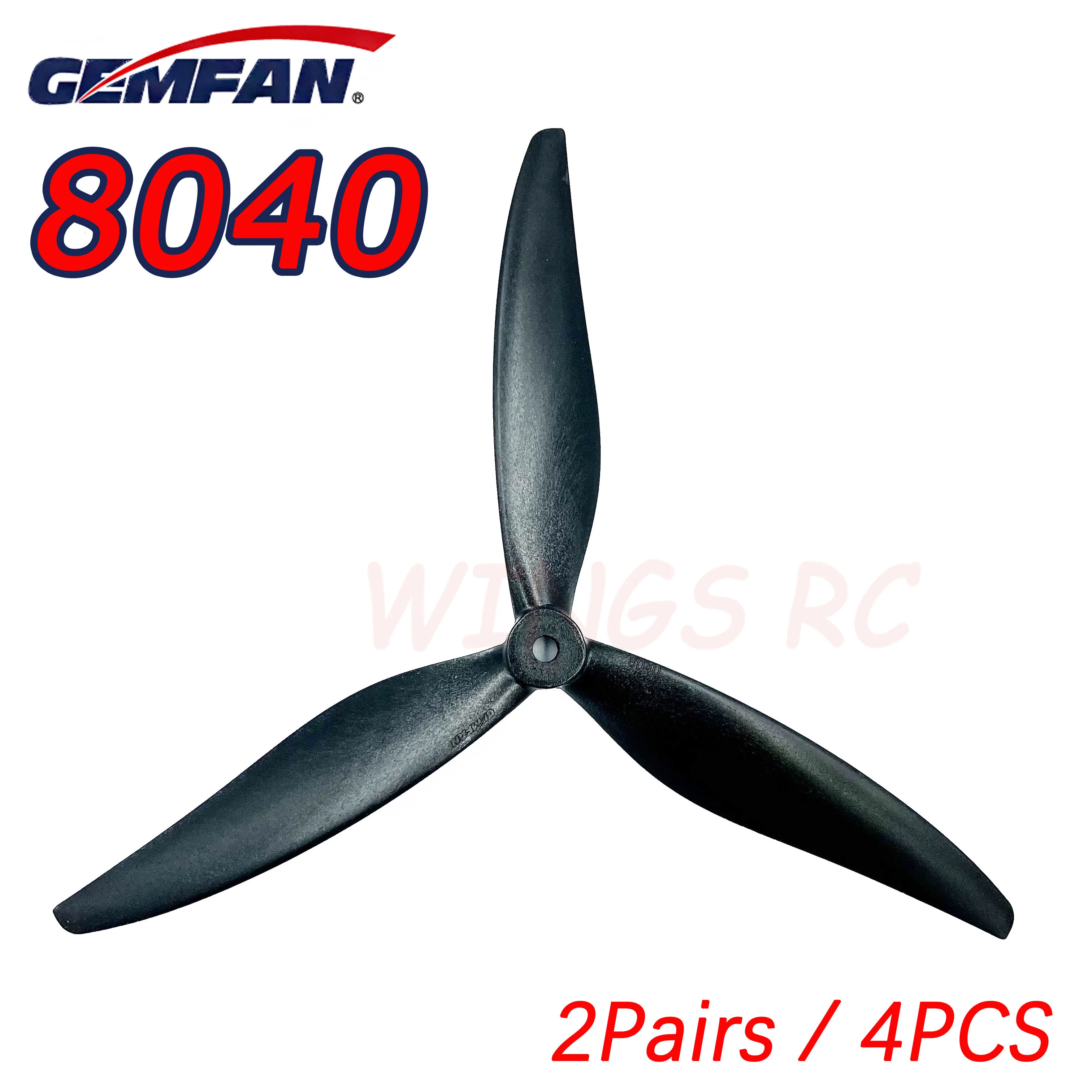 Gemfan 8040 8X4X3 3-Blade 8inch Propeller RC Multirotor X-Class 8inch ...