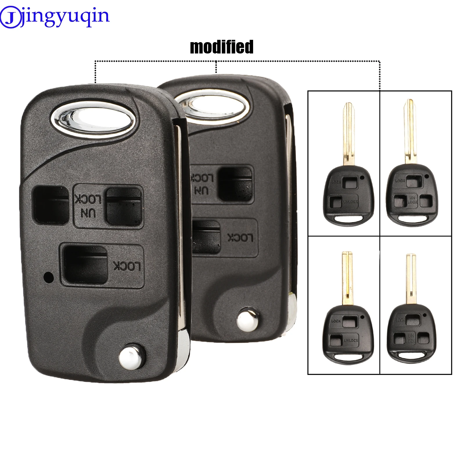 jingyuqin Modified Remote Folding Flip Car Key Shell Case For Toyota ...