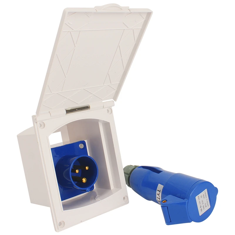 Rv Camper 220v-240v 16a External Flush Hook Up Waterproof Plug Socket ...