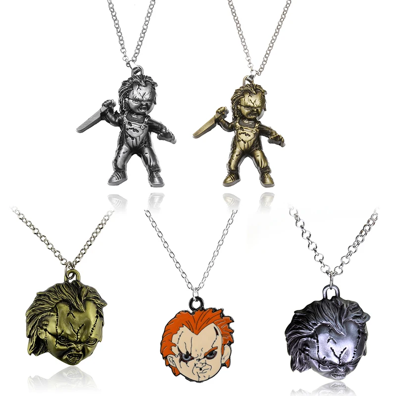 Collar de película de terror de Chucky para hombre, colgante de cabeza ...