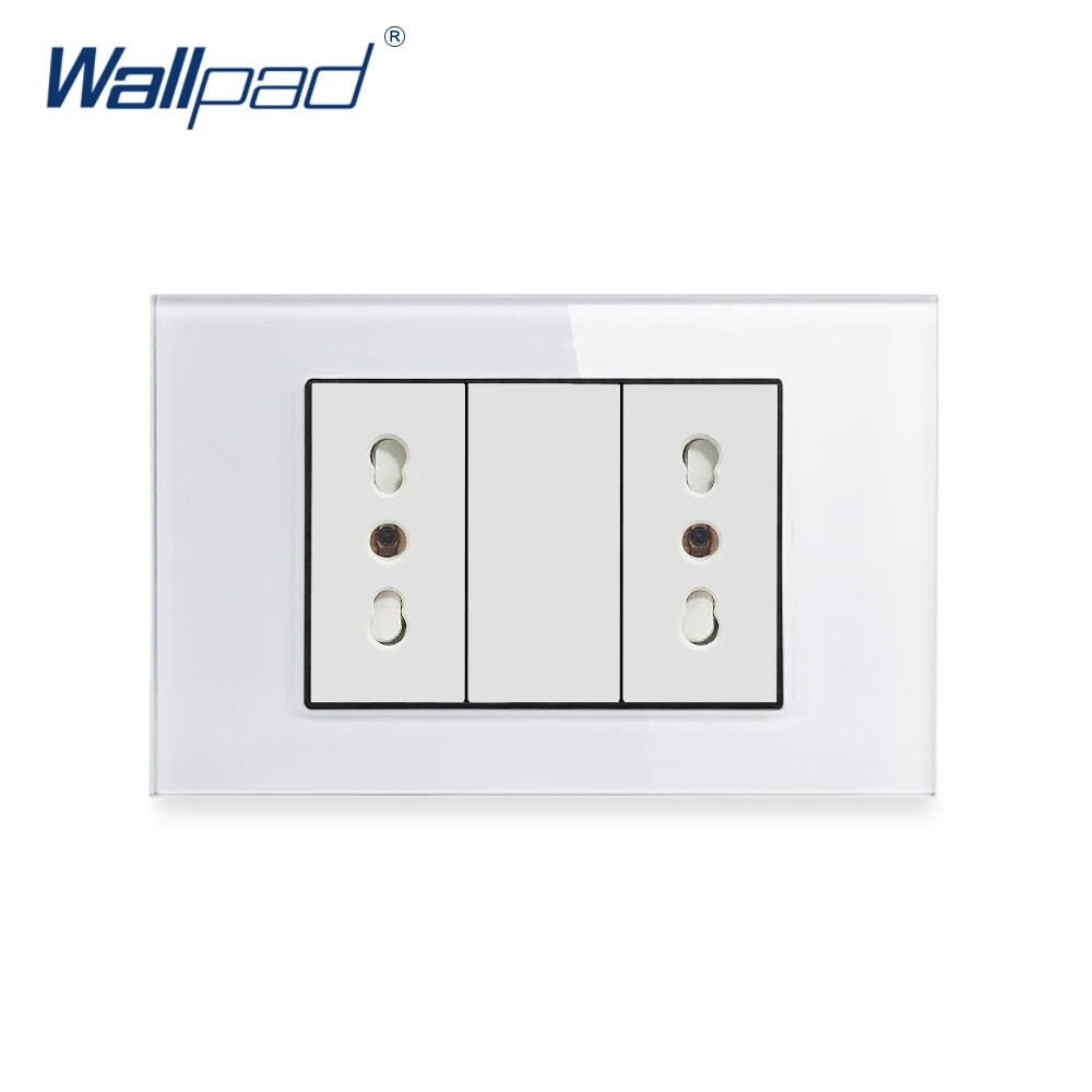 2 Italian Chile Socket Wallpad Luxury Tempered Glass Panel Electric ...
