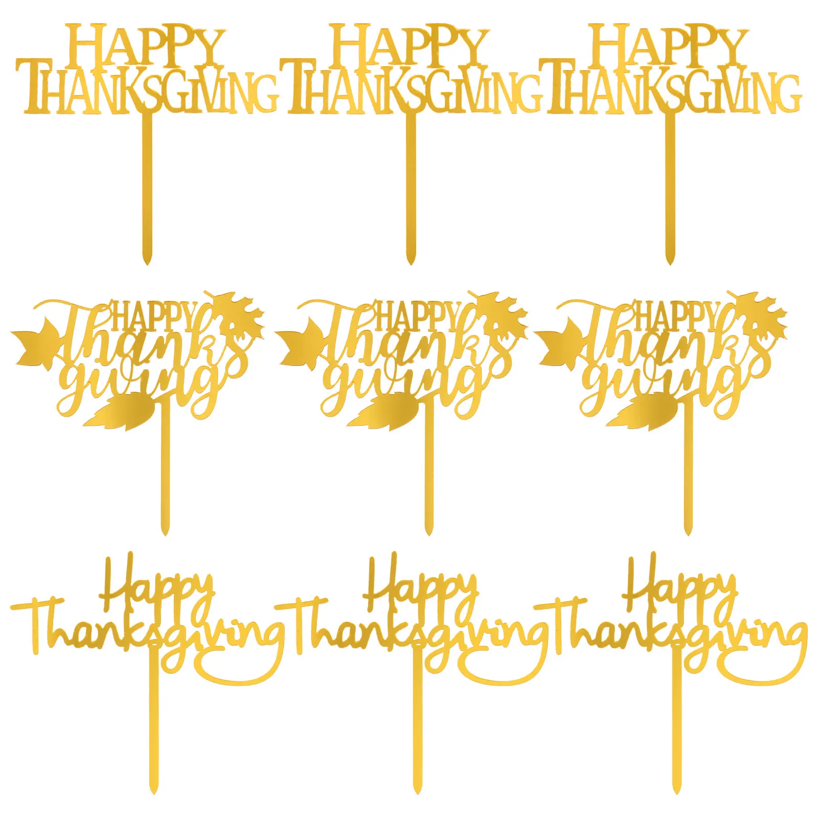 Cake Toppers Acrylic Happy Thanksgiving Cake Topper Baking & Cake ...