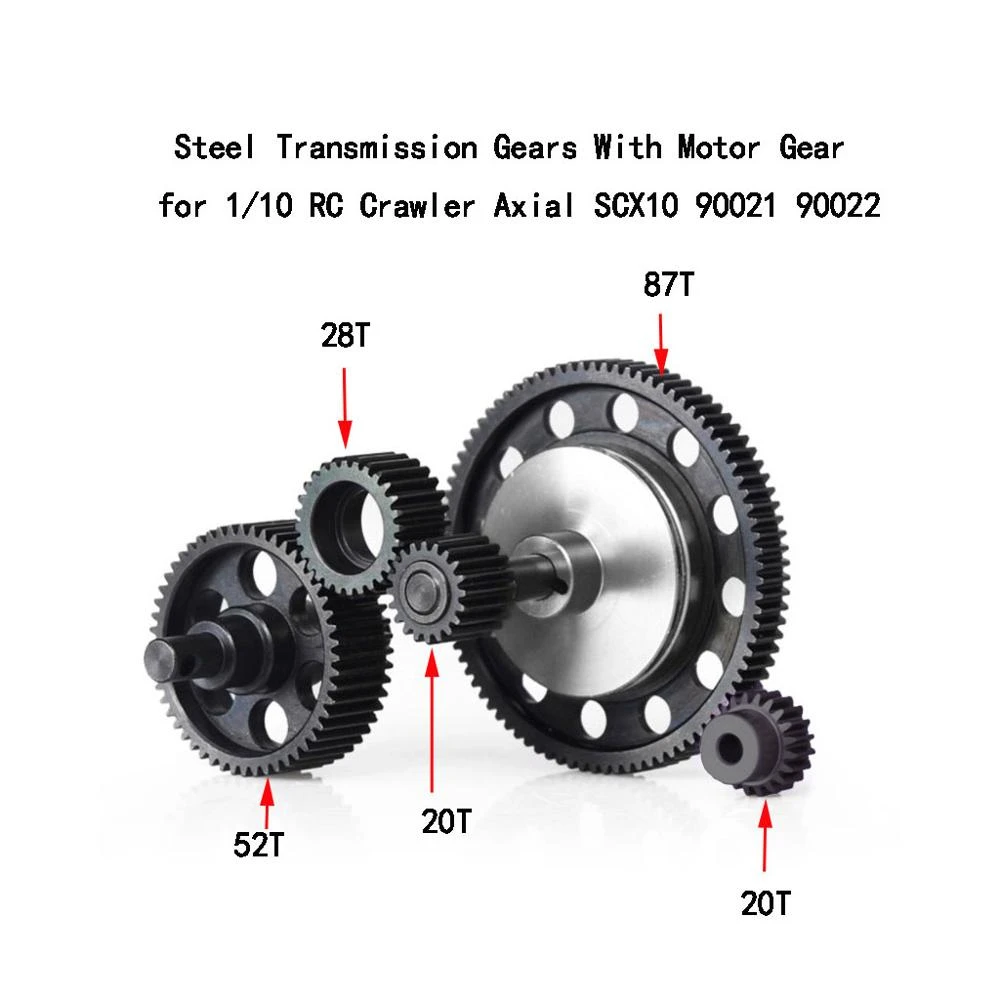 Complete Set Hardened Steel Transmission Gears With Motor Gear for 1/10 ...