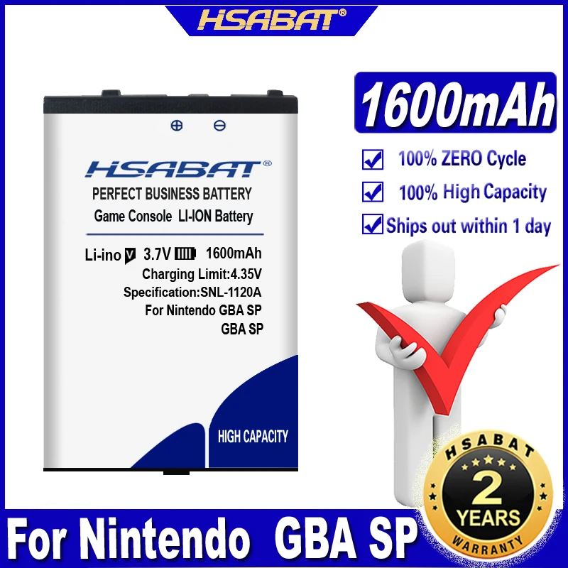 HSABAT-GBA-SP-1600mAh-Top-Battery-for-Nintendo-GBA-SP-Gameboy-Advance ...