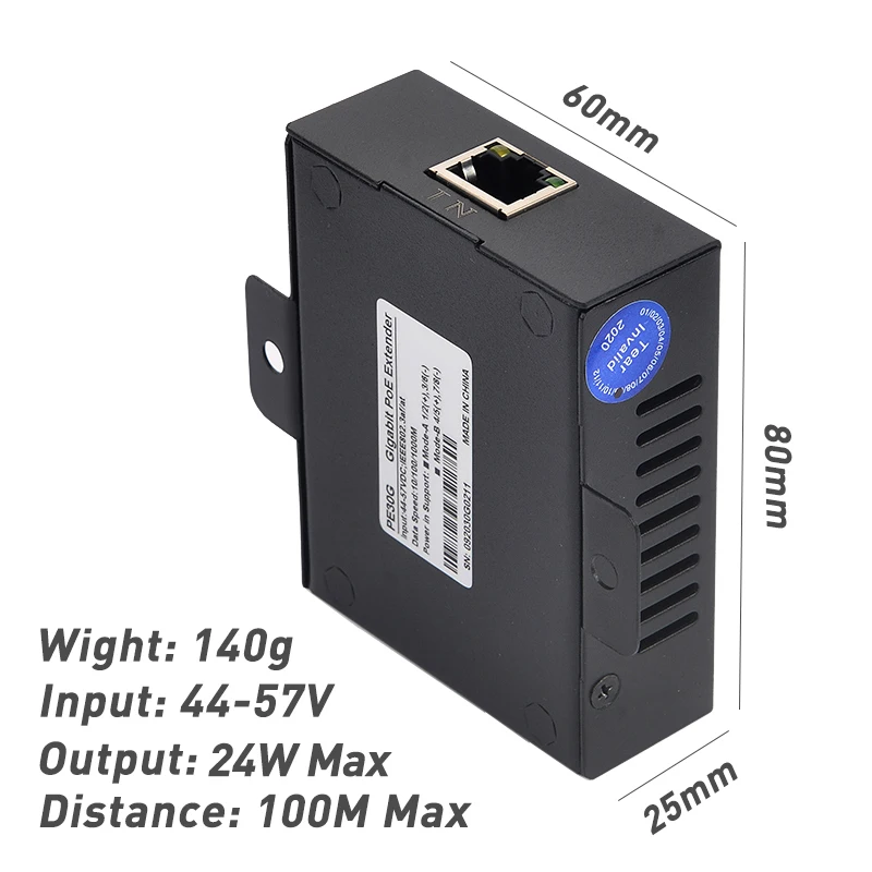 Gigabit Poe Extender Ieee 802.3Af 100 Méter 10/100/1000Mbps -Ig Terjed ...