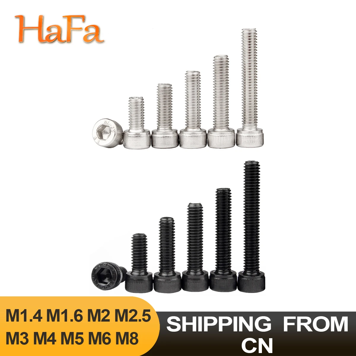 5 50PCS M1.4 M1.6 M2 M2.5 M3 M4 M5 M6 M8 Hex Allen Socket Cap Head Screw 304 Stainless Steel ...