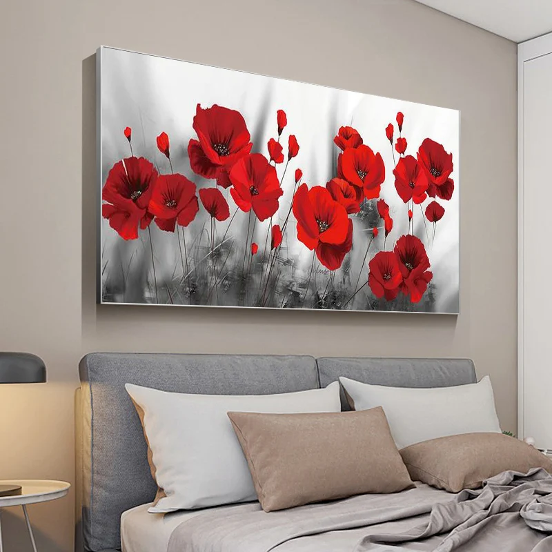 Red Flower Canvas Painting