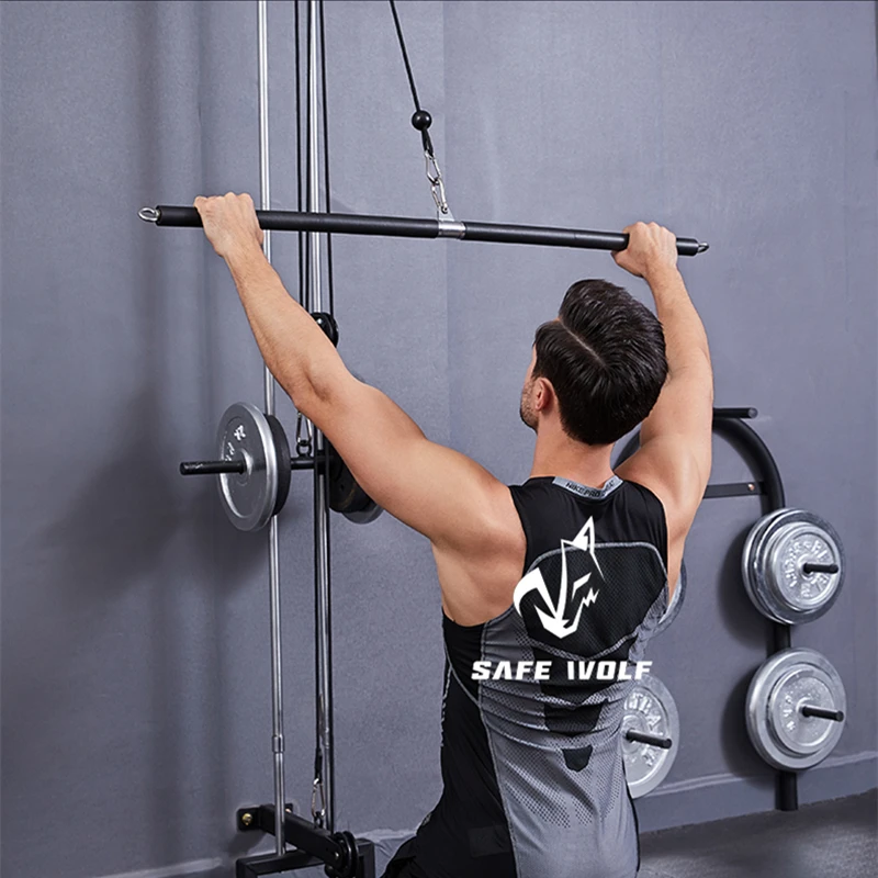 LAT Pull Down Bar DIY Pulley Cable Machine Attachment Biceps Triceps ...