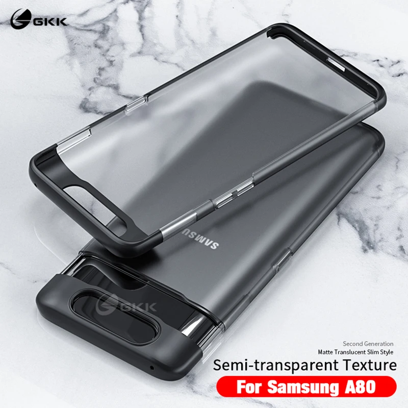 Gkk caso de luxo para samusng galaxy a80 caso translúcido moda hard pc ...