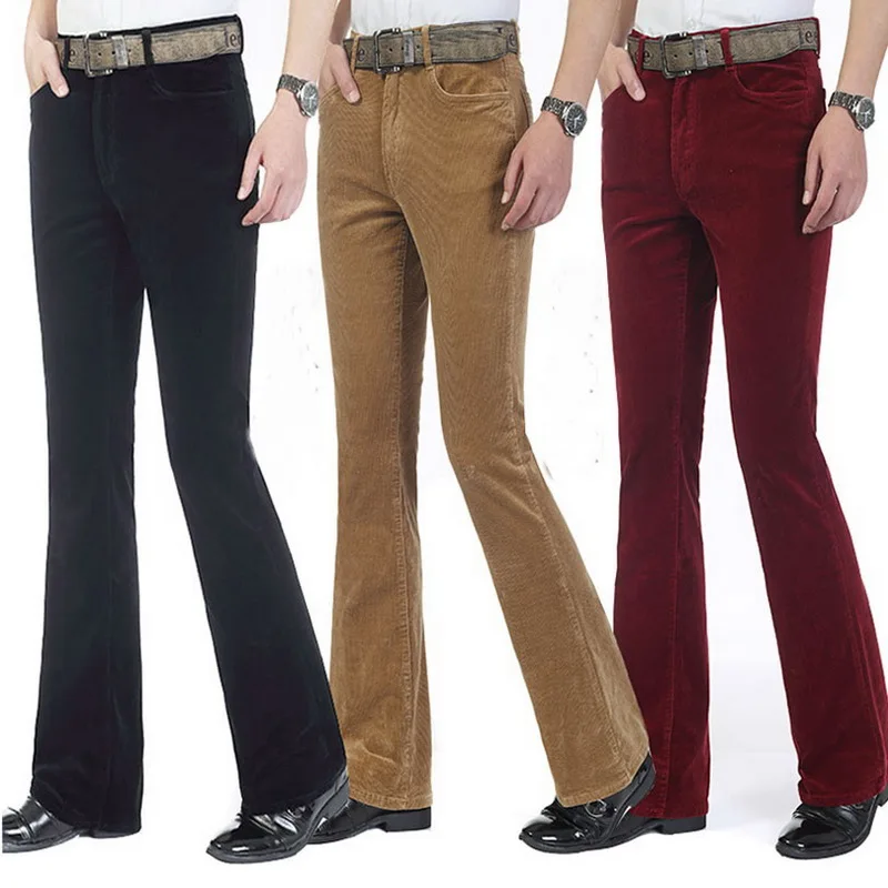 Men-s-Flared-Vintage-Skinny-Pants-Casual-Pants-Corduroy-Flares-Trousers ...