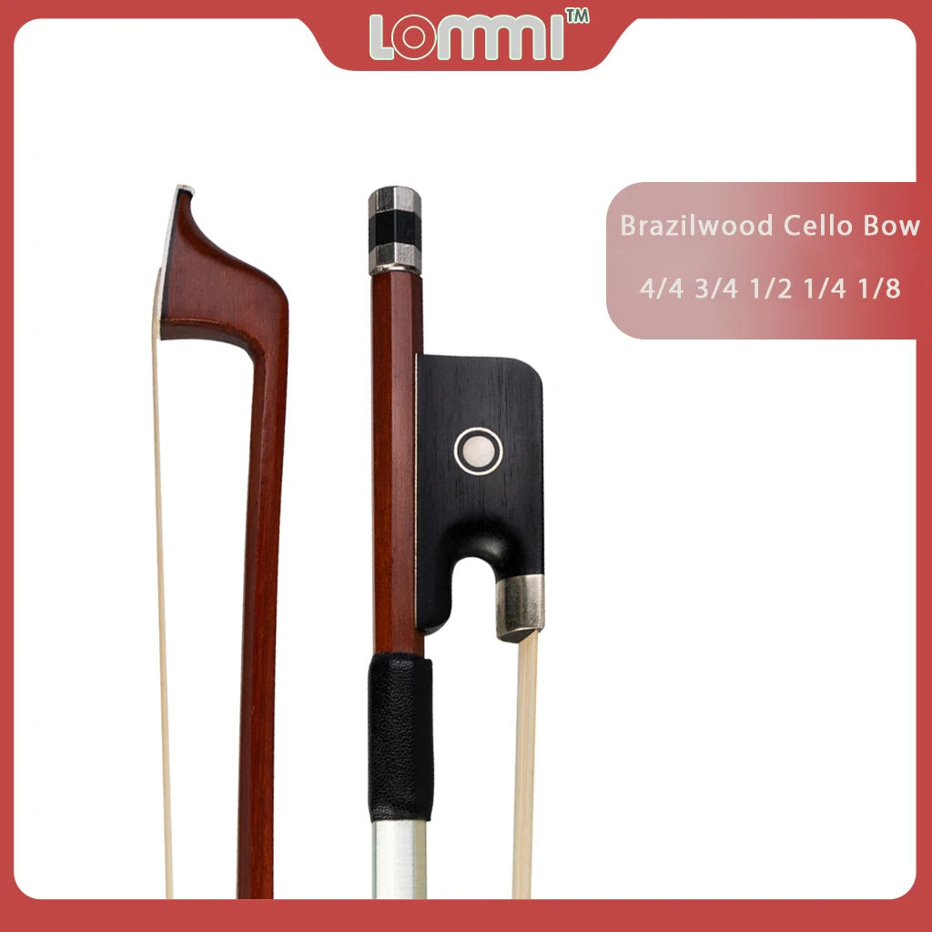 LOMMI Handmade Cello Bow AA Horsehair Brazilwood Cello Bow Great ...