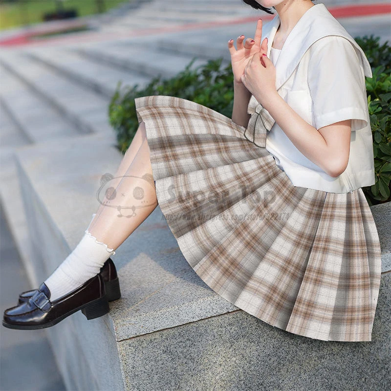 Aries uniforme JK de manga larga para mujer, traje completo de verano y otoño, camisa blanca ...