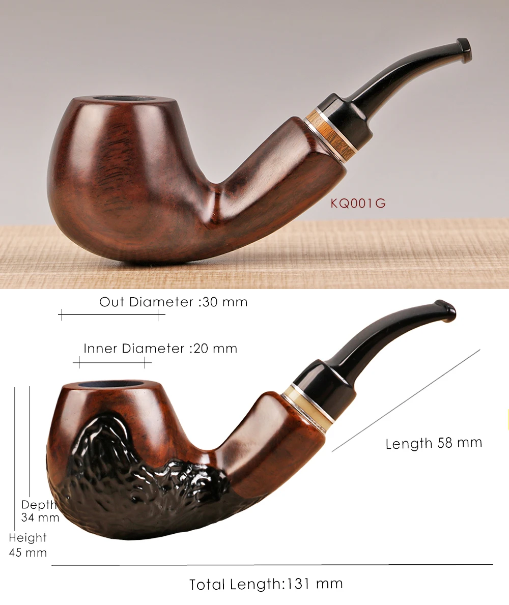 Pipe,pipe à fumer en bois avec outils gratuits,ensemble fait à la main ...