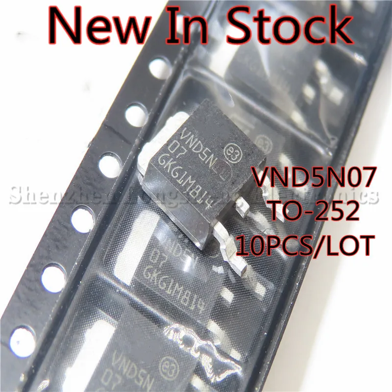 10 개/몫 VND5N07TR E VND5N07TR VND5N07 ~ 252 5A/70V 지능형 스위치 회로 보호 칩 재고 있음|lot lot|lot 10pcs ...