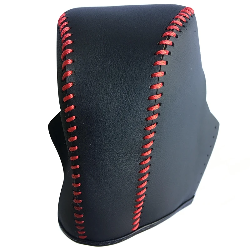 Hand Sewing Leather Gear Shift Lever Knob Cover Fit Hand Brake Cover ...